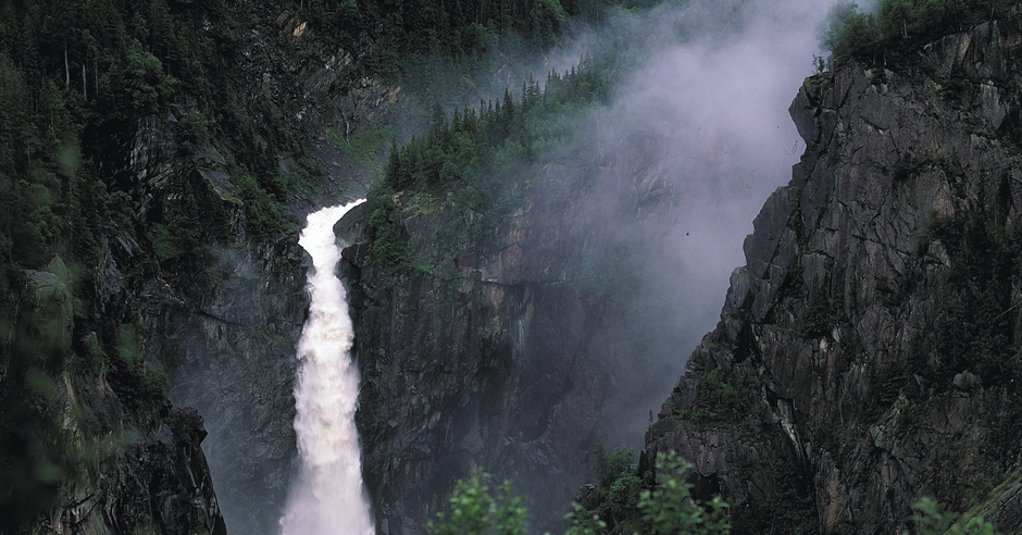 Rjukanfossen - Scenic attractions in Rjukan, Tinn - Rjukan